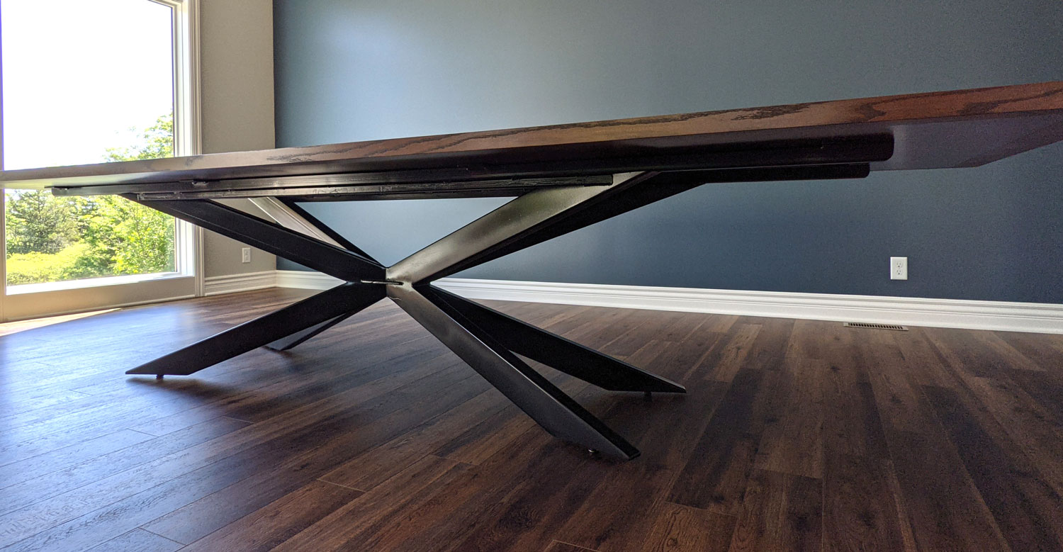 Elongated x-base Dining Table – Zongkers Custom Woods, inc
